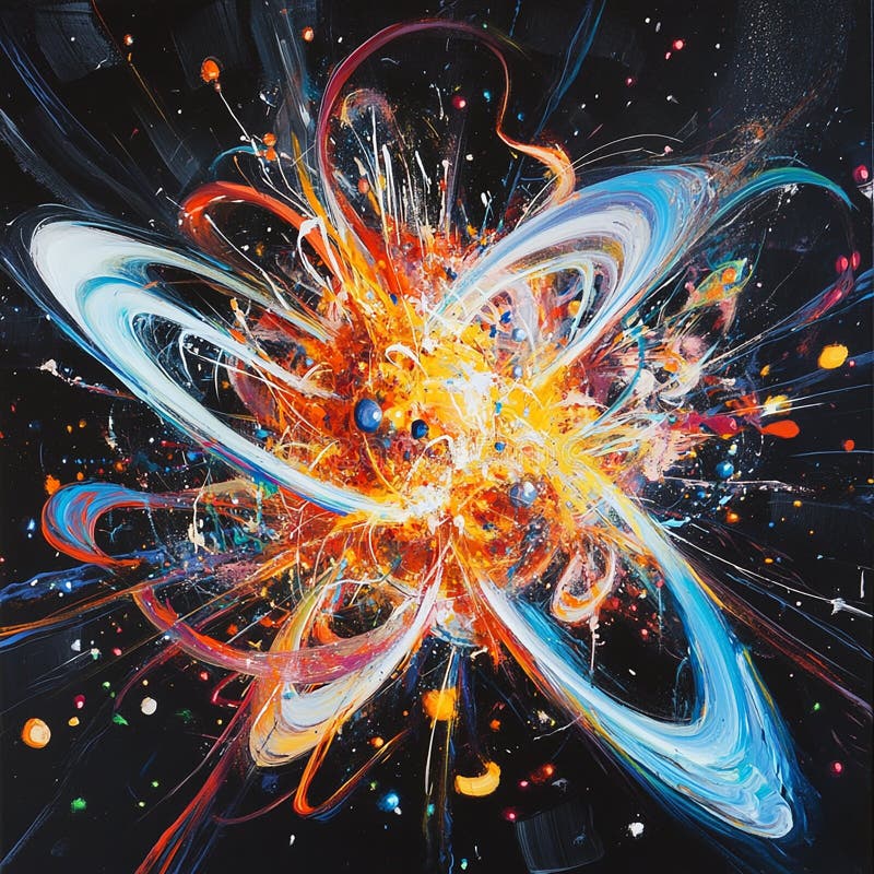 Abstract Representation of an Atomic Explosion in Vivid Colors Stock ...