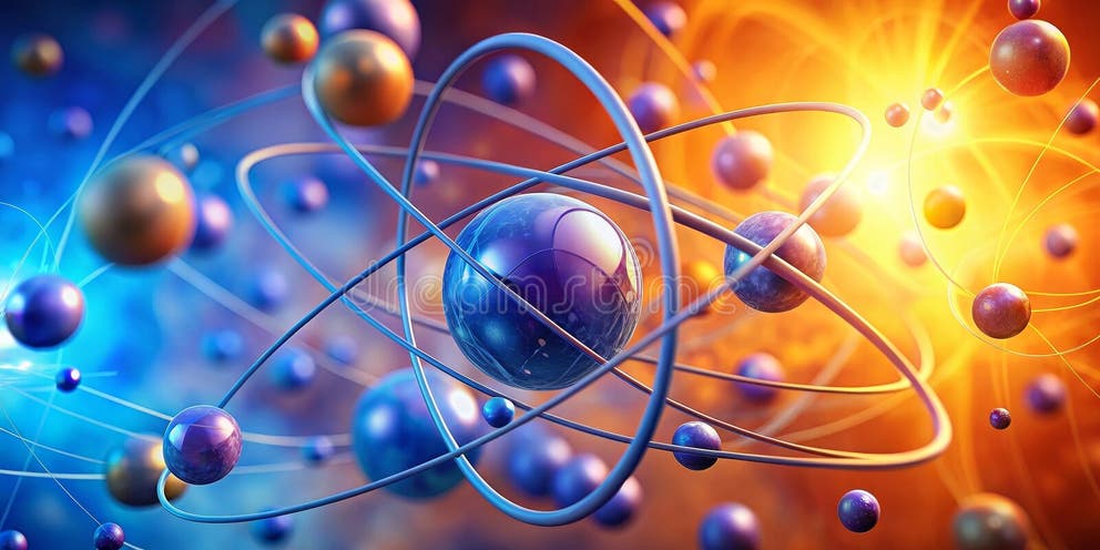 Abstract Representation of Atomic Structure and Subatomic Particles in ...