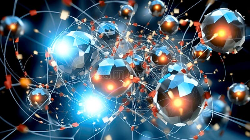 Abstract Representation of Atoms and Molecules in Science Concept Stock ...