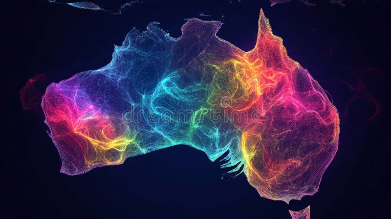 Abstract Representation of Australia in Vibrant Colors Stock ...