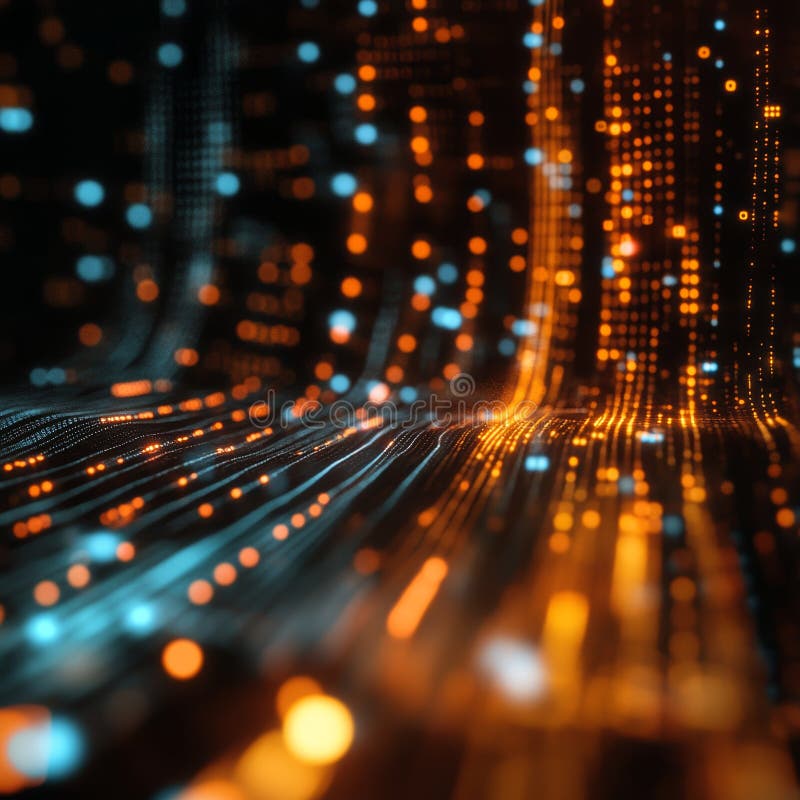 Abstract Representation of Big Data Flow with Realistic Soft Light Effects Stock Illustration ...