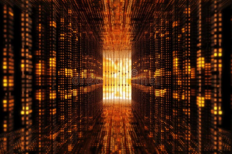 Abstract Representation Of Binary Code As Light Stock Illustration
