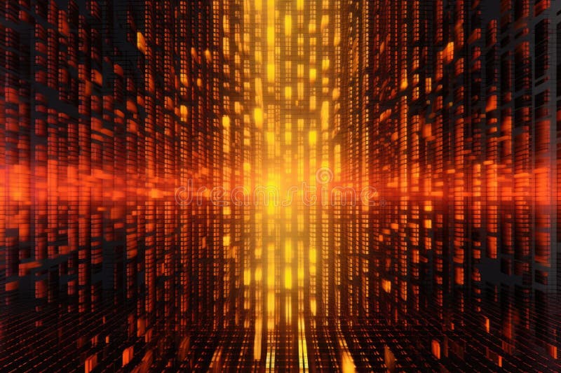 Abstract Representation Of Binary Code As Light Stock Illustration