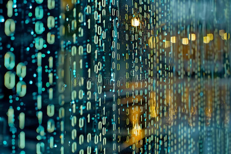 Abstract Representation of Binary Code Data Flow Stock Illustration - Illustration of network ...