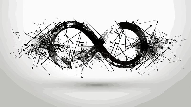 Elegant Abstract Black Loops Infinity Sign Drawing Background Stock ...