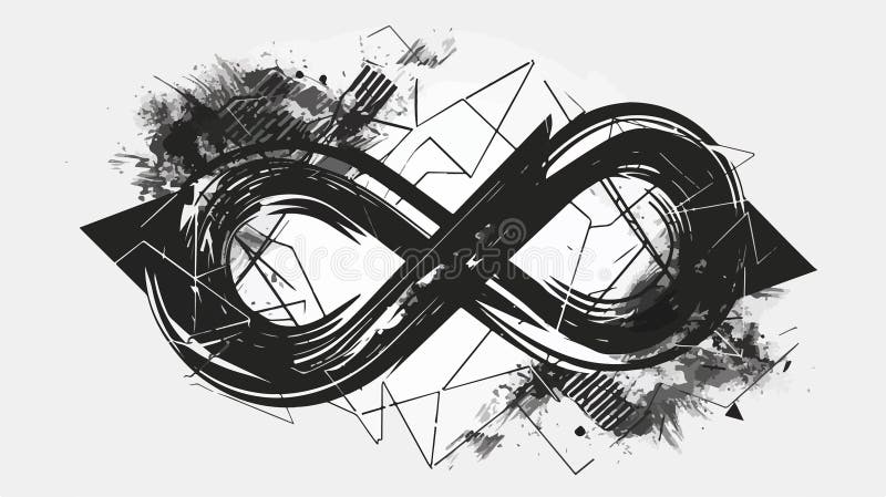 Elegant Abstract Black Loops Infinity Sign Drawing Background Stock ...
