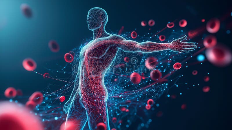 Abstract Representation of Blood Flow through the Human Body, with ...