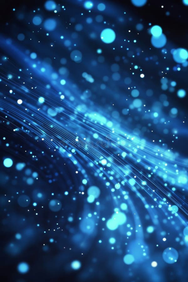 Abstract Representation of a Blue Glowing Network with Connecting Nodes ...