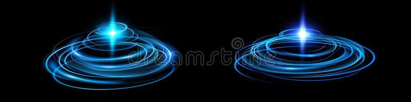 An Abstract Representation of Blue Light Waves Featuring Circular ...