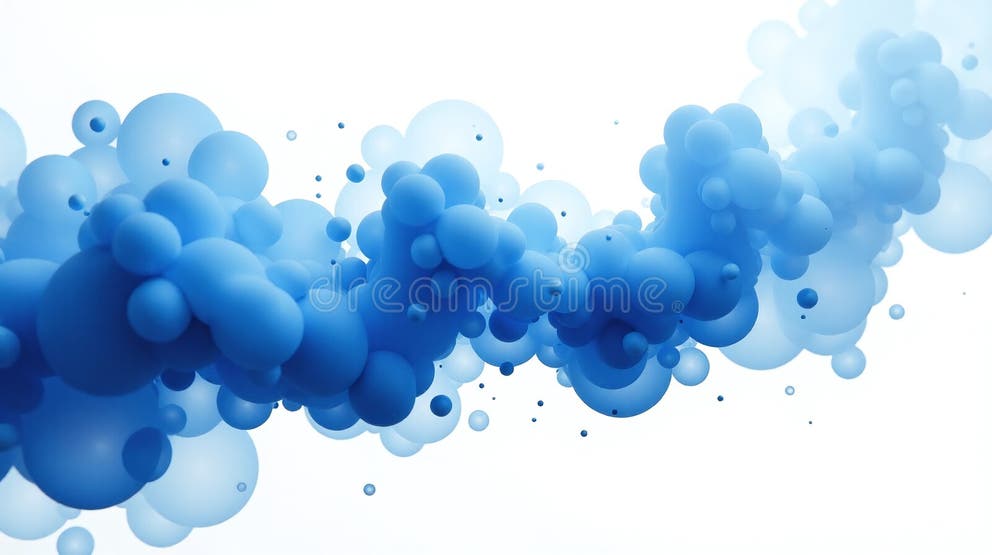 Abstract Representation of Blue Spherical Clusters Stock Illustration ...