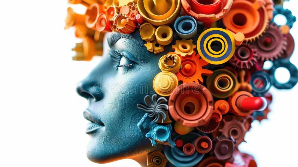 Abstract Representation of Brain Thinking and Neural Intelligence Stock ...