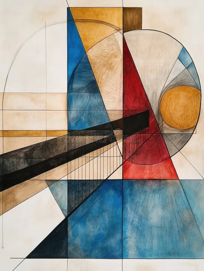 An Abstract Representation of a Bridge Combines Geometric Forms with ...