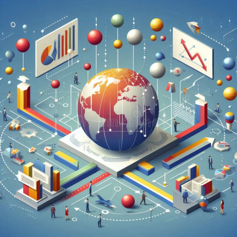 Abstract Representation of Business Exchange, Illustration Stock ...