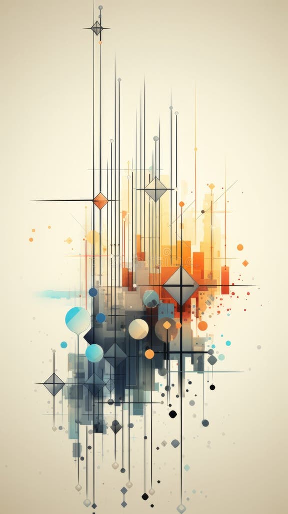 Abstract Representation of Cargo Ships, Utilizing Intersecting Lines ...