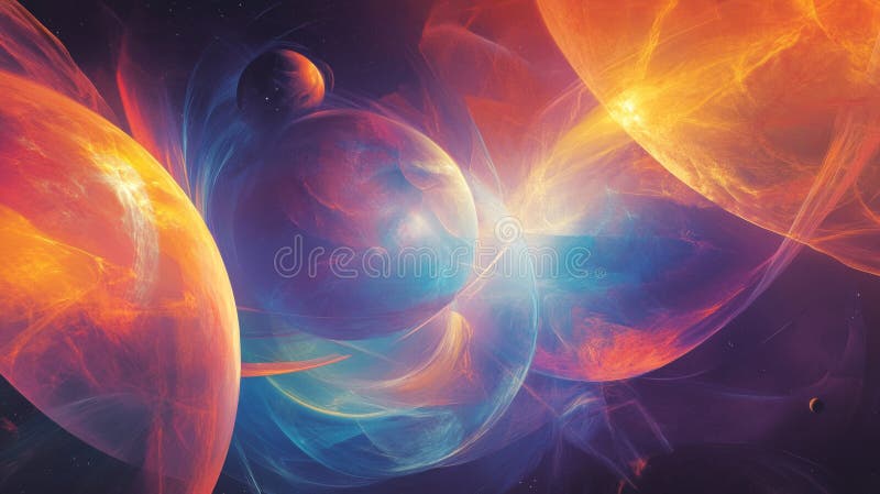 Abstract Representation of Celestial Bodies Aligning in a Cosmic Dance ...