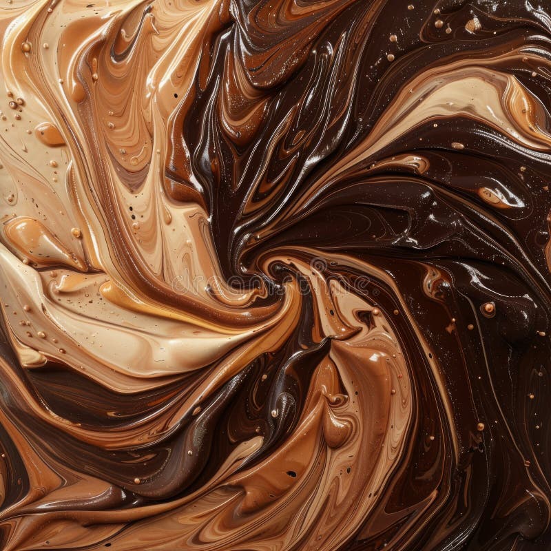 Abstract Representation of Chocolate Flowing into One Another, Creating ...