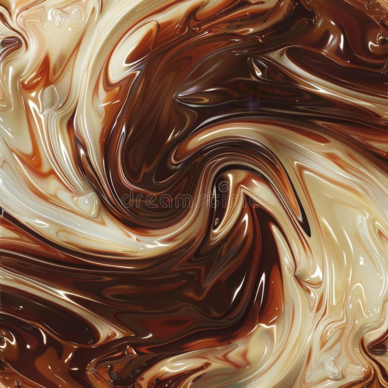 Abstract Representation of Chocolate Flowing into One Another, Creating ...