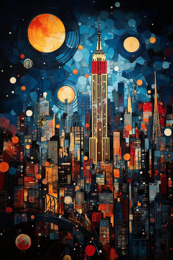 An Abstract Representation Of A City Skyline Or Urban Landscape