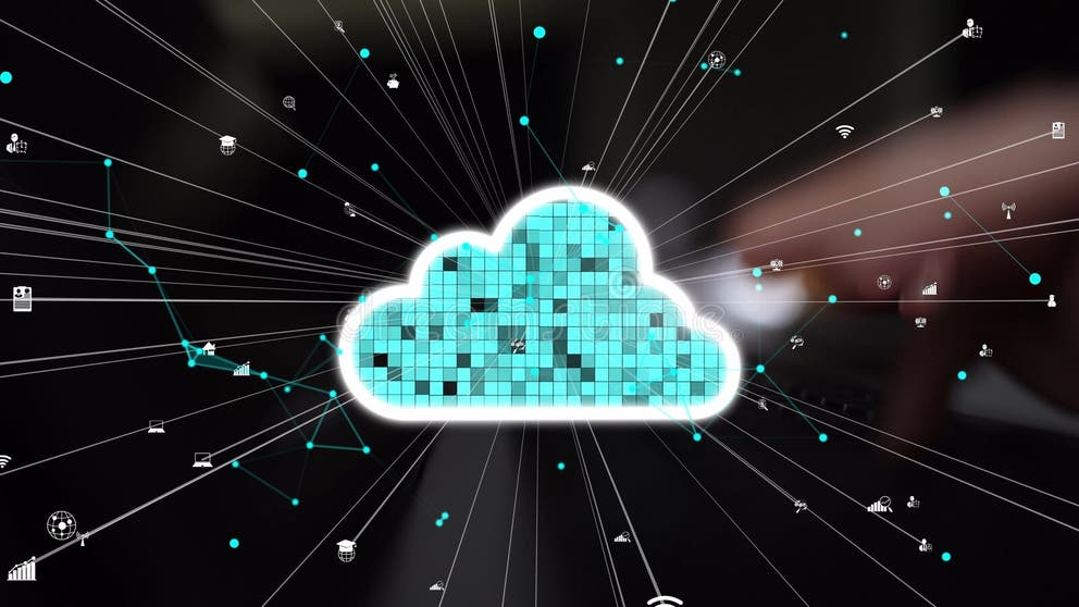 Abstract Representation of Cloud Computing Technology with Data Points ...