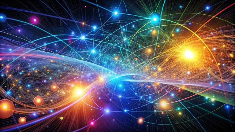 Abstract Representation of a Complex Network of Interconnected Nodes ...