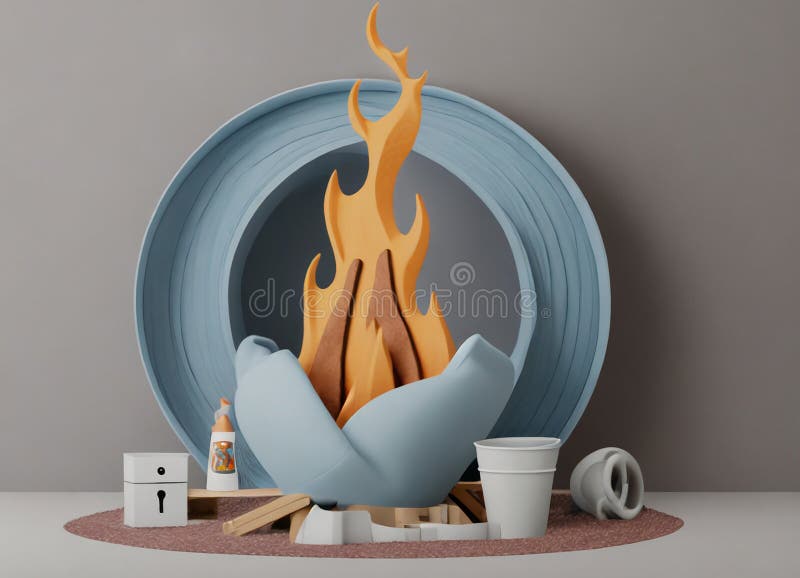 Abstract Representation of the Concept of Camp Fire Using Dynamic ...