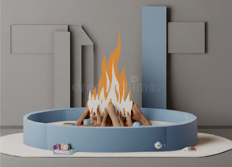 Abstract Representation of the Concept of Camp Fire Using Dynamic ...