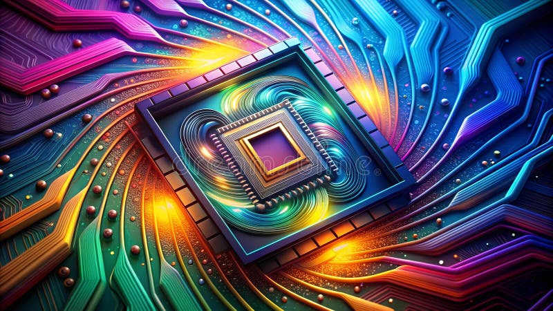 Abstract Representation of CPU Chip Development Generative AI Stock ...