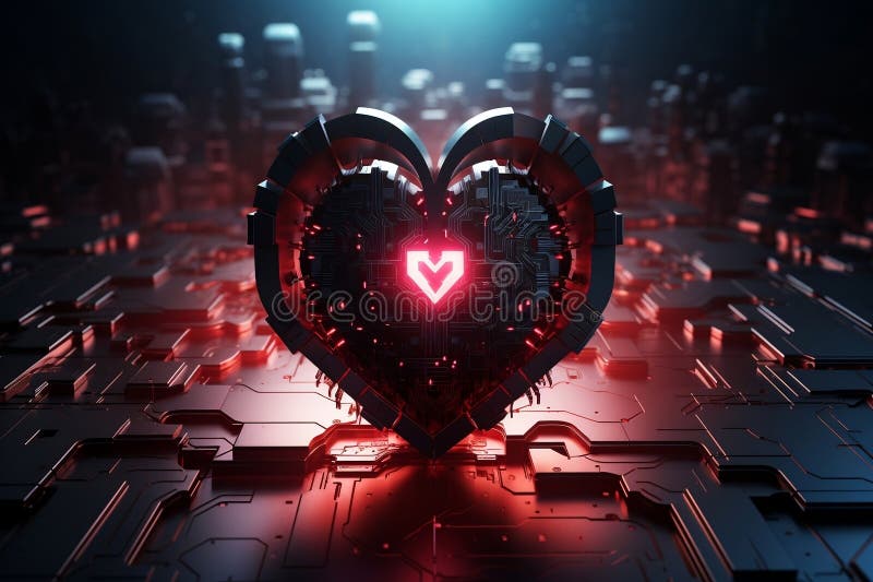 An Abstract Representation of a Cyber Heart, Generative Ai Stock ...