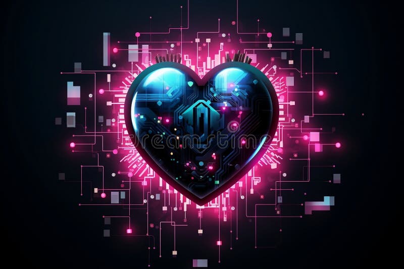 An Abstract Representation of a Cyber Heart, Generative Ai Stock ...