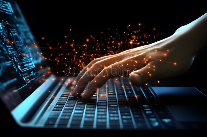 Cybersecurity With Coding Binary Digits And A Hacker Theme Neural