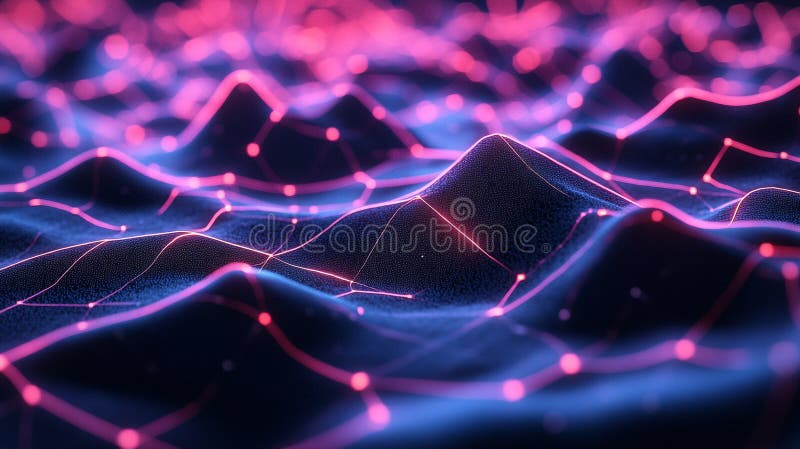 Abstract Representation of Dark Blue and Pink Wave Patterns with ...