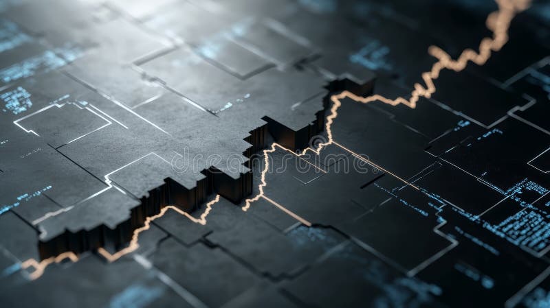 Abstract Representation of Data Analysis with Fluctuating Lines on a ...