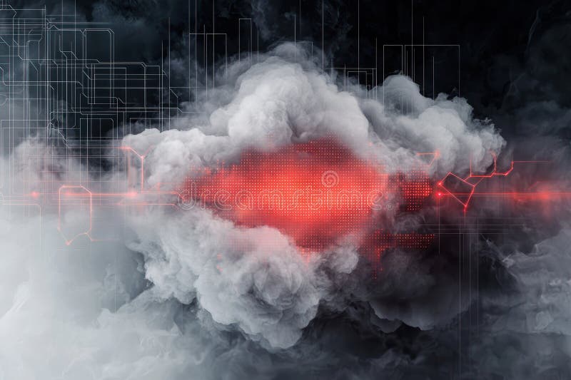 Abstract Representation of Data Breach with Highlighted Region in Cloud ...