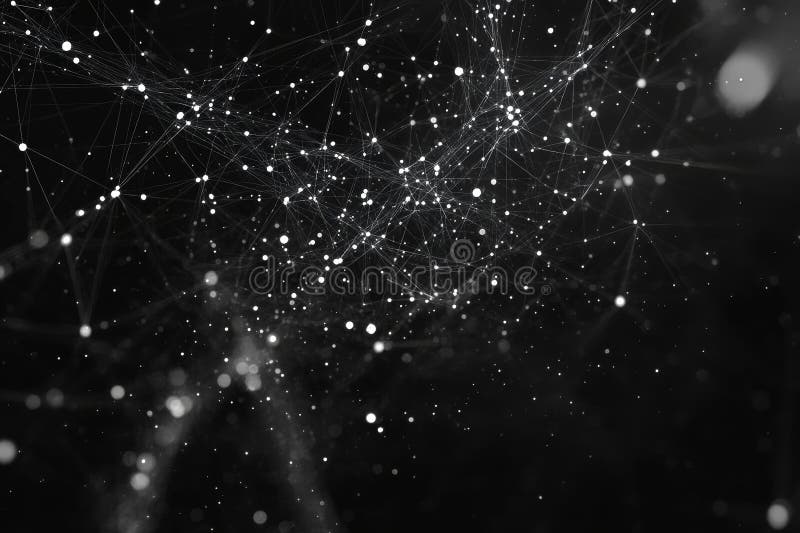 Abstract Representation of Data Connections with Nodes and Background ...