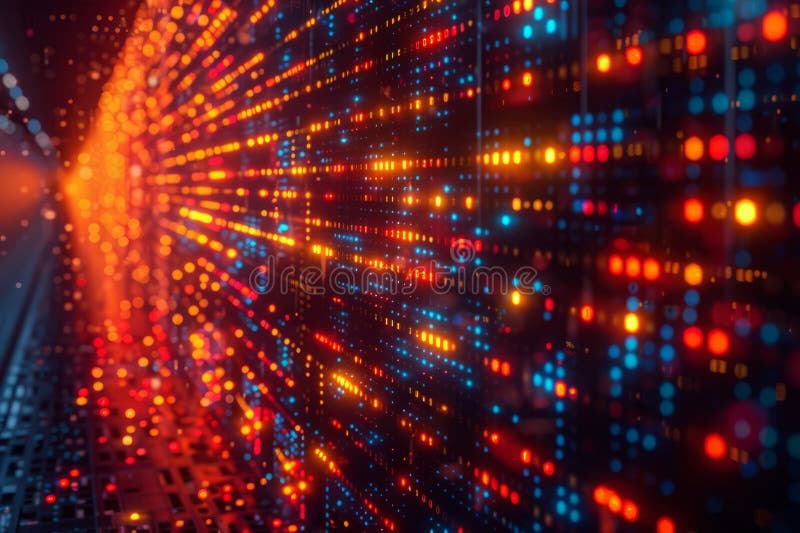 Abstract Representation of Data Flow with Colorful LED Lights Stock ...