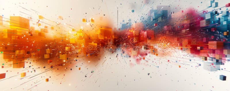 Abstract Representation of Data Flow with Colorful Particles and ...