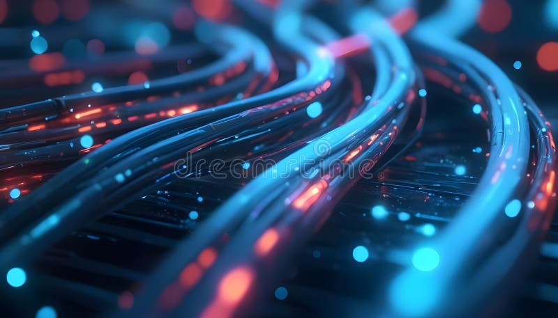 Abstract Representation of Data Flow with Glowing Blue and Red Lines ... Abstract Representation of Data Flow with Glowing Blue and Red Lines ...