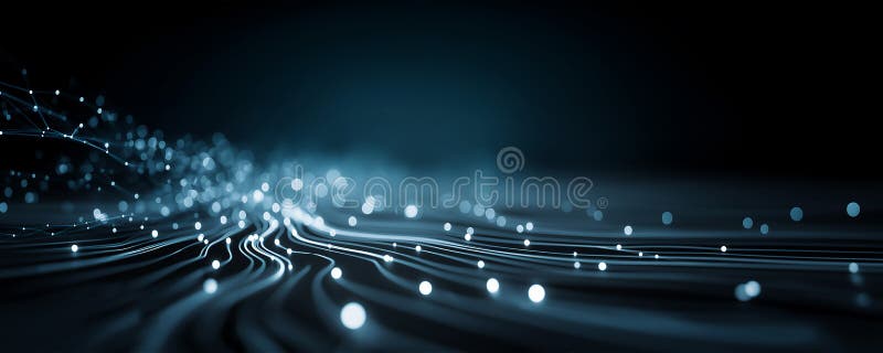 Abstract Data Stream with Glowing Lights Stock Illustration ...