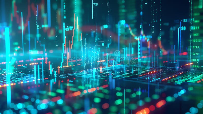 Abstract Representation of Data and Technology with Vibrant Colors ...