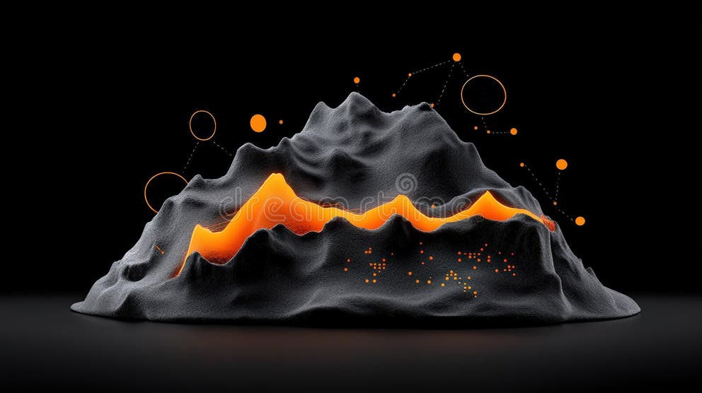 Abstract Representation of Data Visualization on a Mountain Structure ...