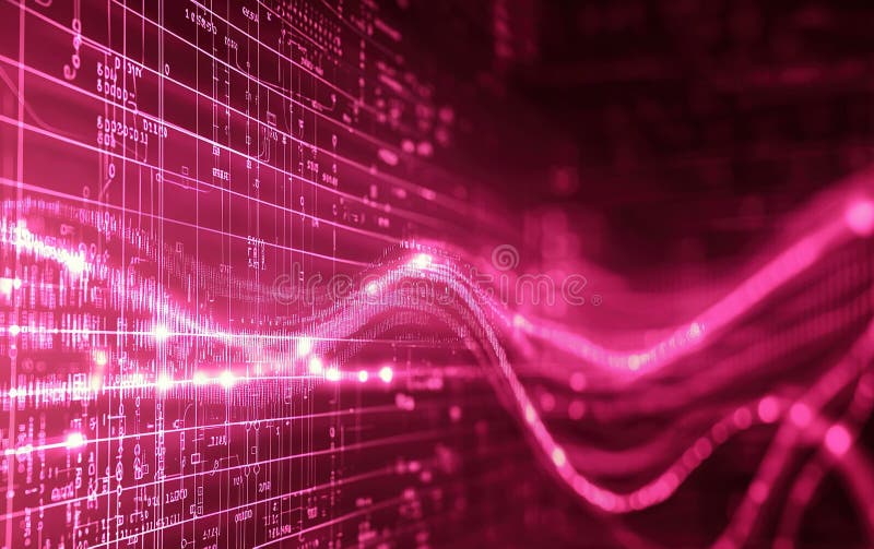 Abstract Representation of Data Visualization with Pink Waves and ... Abstract Representation of Data Visualization with Pink Waves and ...