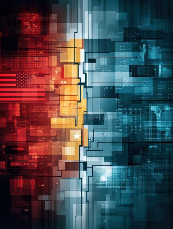 Abstract Representation of Data Wall Showcasing Technology Divisions ...