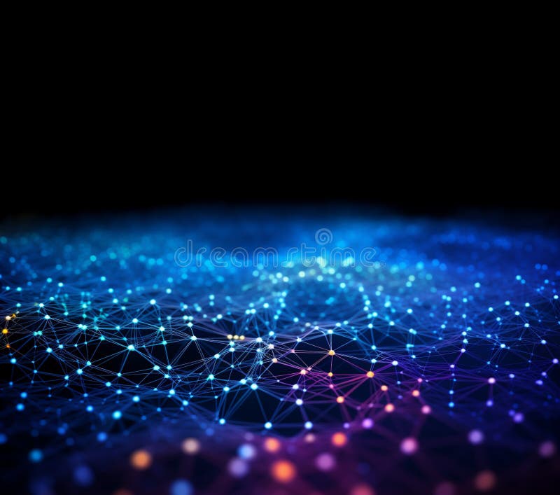 Abstract Representation of Decentralized Data Exchange, Displaying a ...