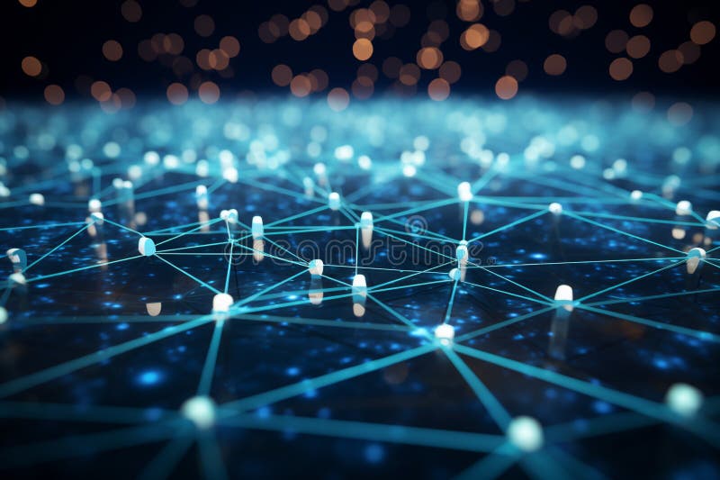 Abstract Representation of Decentralized Data Exchange, Displaying a ...