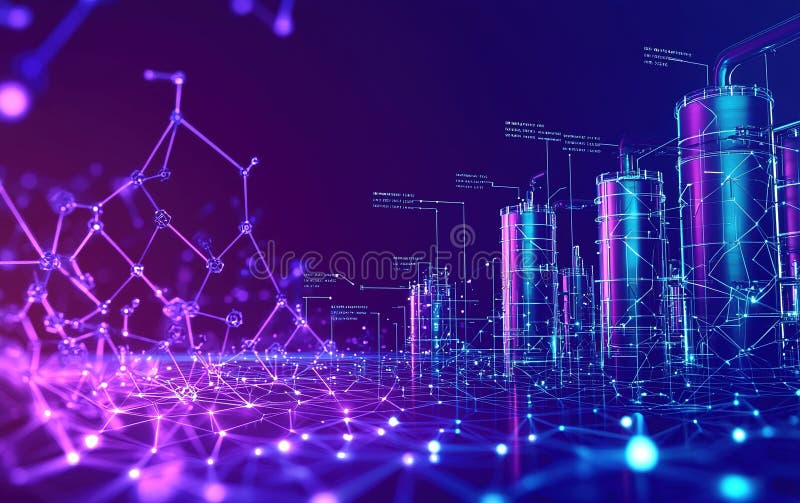 Abstract Representation of a Digital Chemical Laboratory Featuring ...