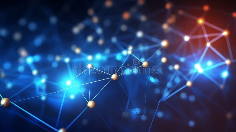 An Abstract Representation of Digital Connectivity Featuring Glowing ...