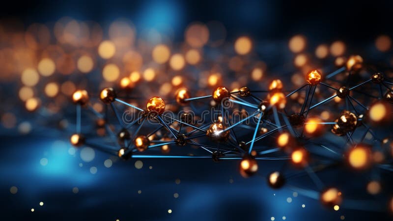 An Abstract Representation of Digital Connectivity Featuring Glowing ...