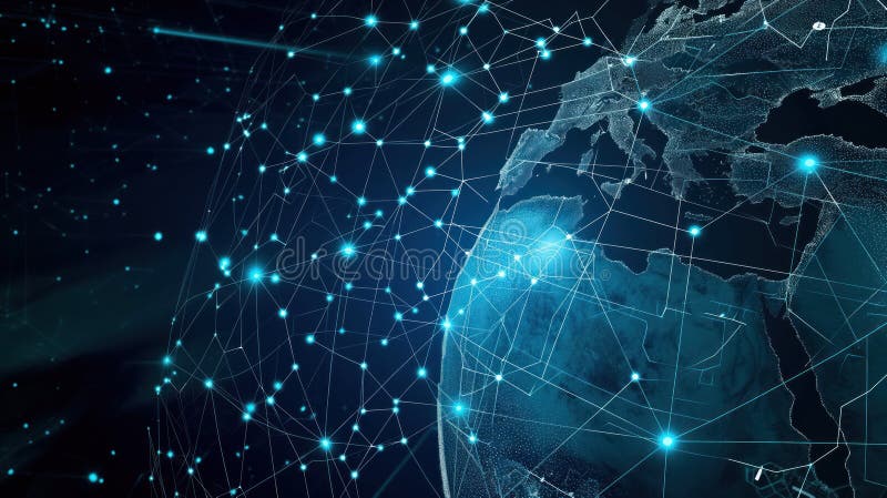 Abstract Representation of Digital Data Network with Cyber Security ...