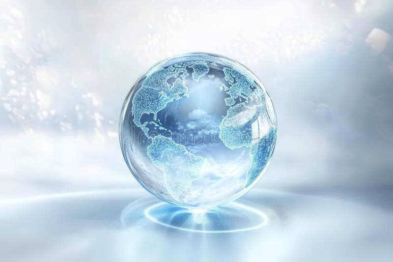 An Abstract Representation of a Digital Globe Featuring Global Network ...