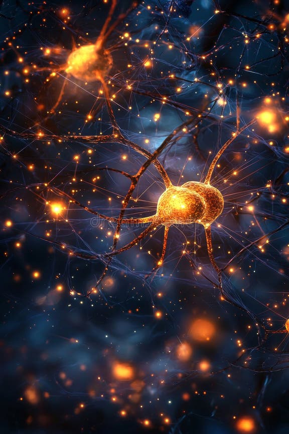 The Abstract Representation of a Digital Network Features Vibrant Glowing Nodes Interconnected ...